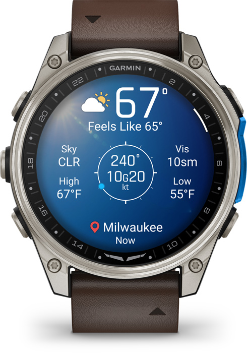 Garmin D2 Mach 2 (47 mm) Aviator Smartwatch with leather strap ...