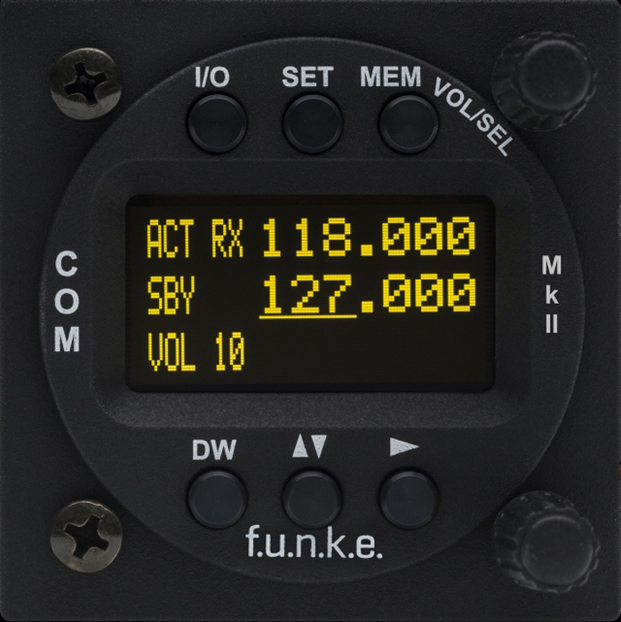 VHF radio f.u.n.k.e. ATR 833-II-OLED | Siebert Luftfahrtbedarf